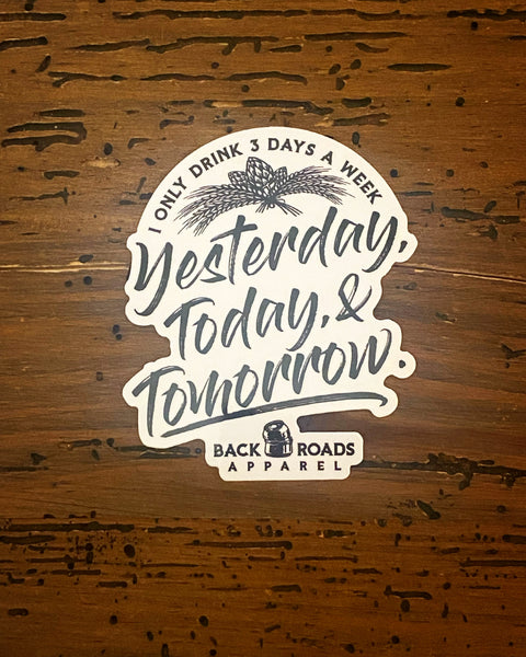 3 Day Bender Decal – Back Roads Apparel