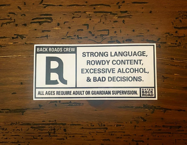 Back Roads Advisory Decal – Back Roads Apparel